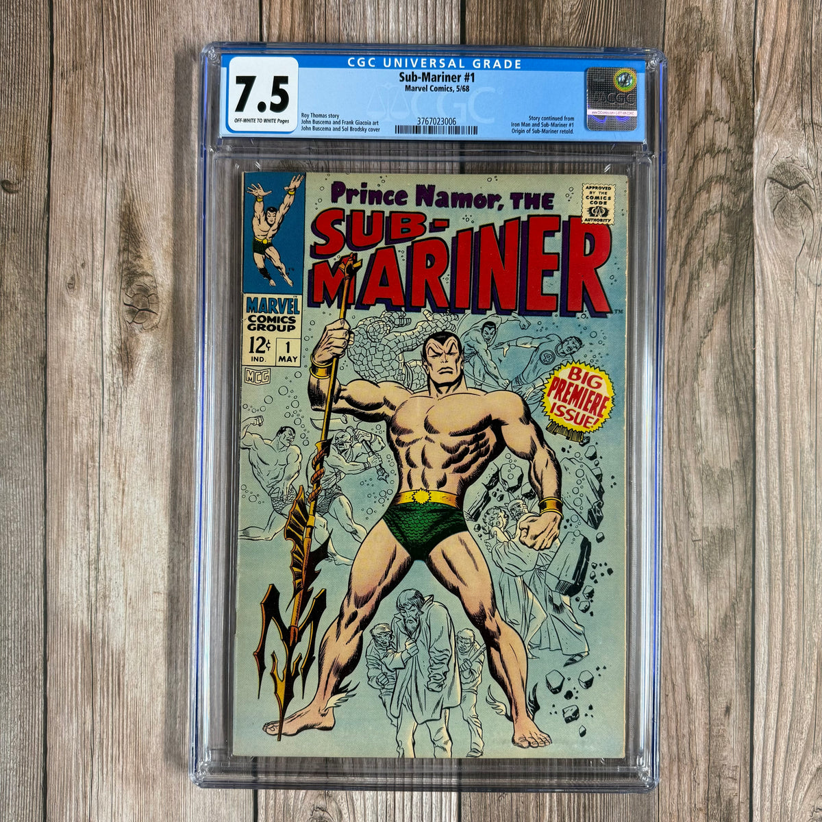 Sub-Mariner #1 CGC 7.5 1st Namor solo series in the Silver Age, origin ...